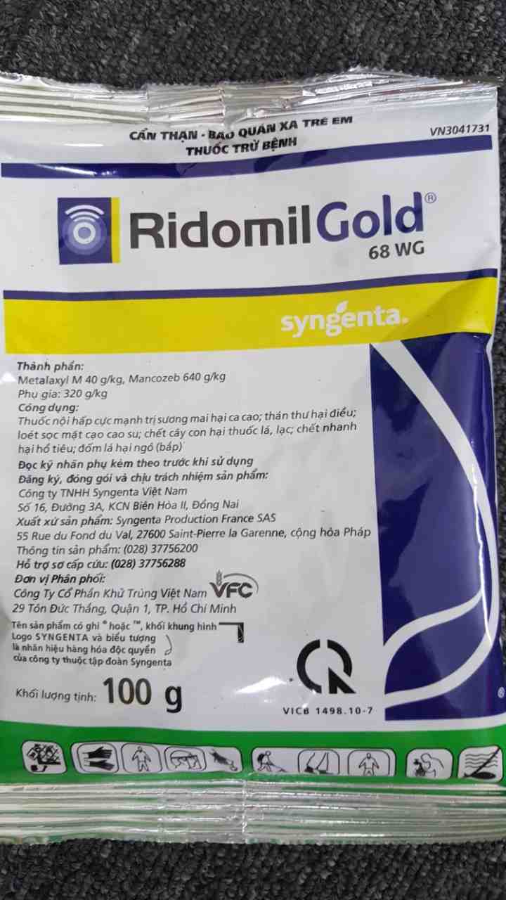 Thuốc Ridomil gold 68wg trừ nấm gói 100 gam